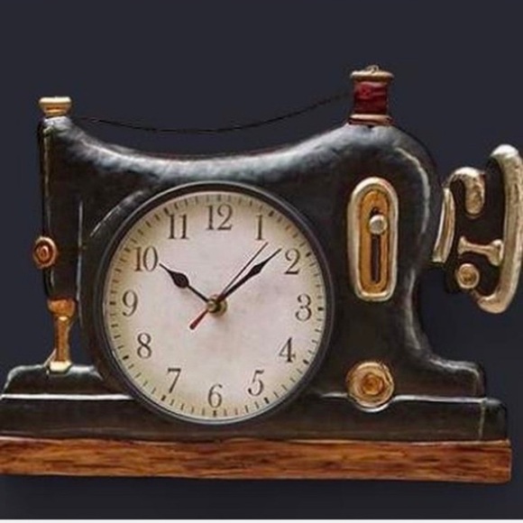 Wall Decor | Vintage Retro Sewing Machine Clock With Second Hand | Poshmark